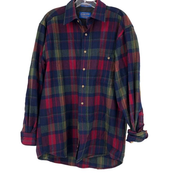 Pendleton | Shirts | Pendleton Red And Blue Plaid Buttonup Shirt Made In Usa | Poshmark
